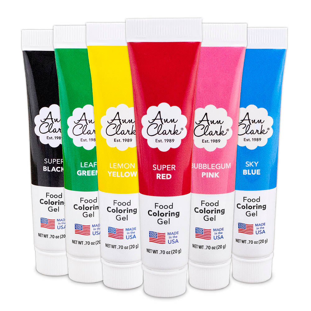 Ann Clark Food Coloring Gel 12-Color Set Large 4.5 oz. Bottles