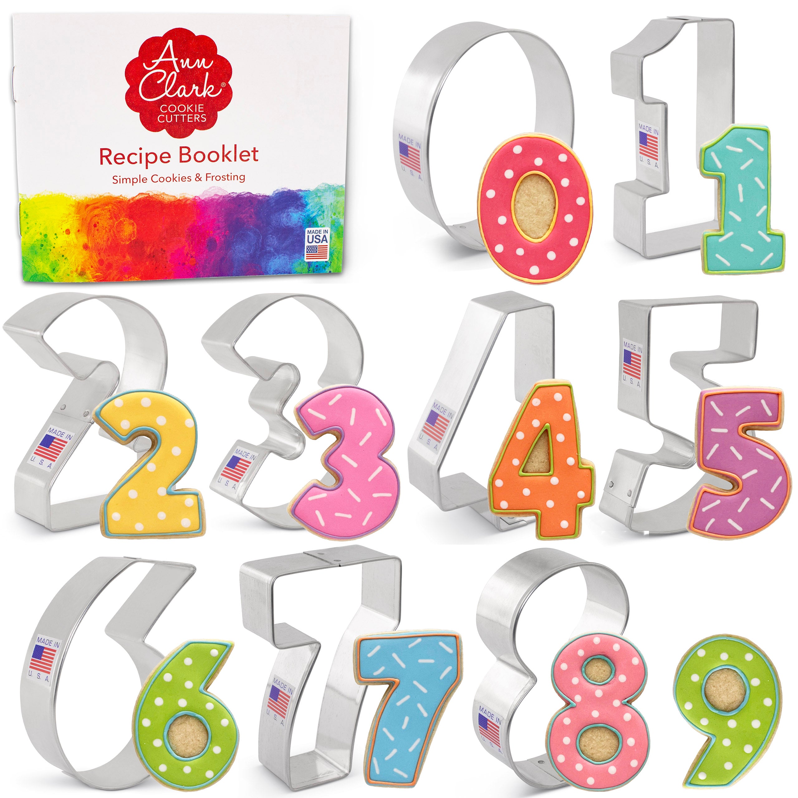 Numbers 9-Piece Cookie Cutter Set | Ann Clark