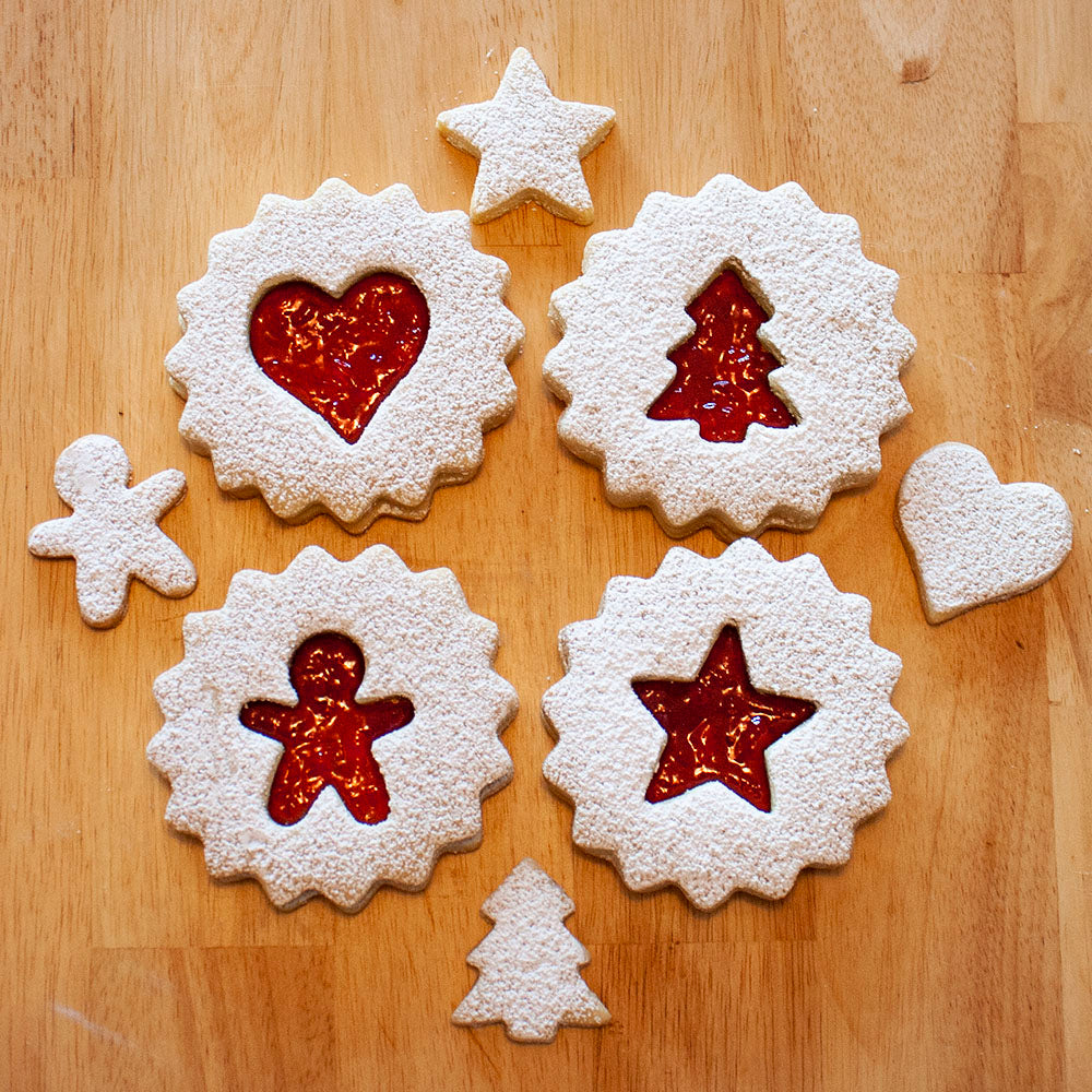 Christmas Linzer Cookie Cutters 5 Pc Set Ann Clark